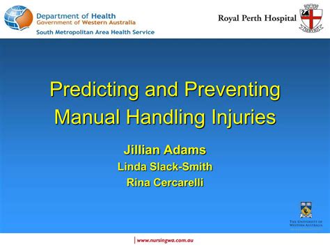 Predicting And Preventing Manual Handling Injuries Ppt