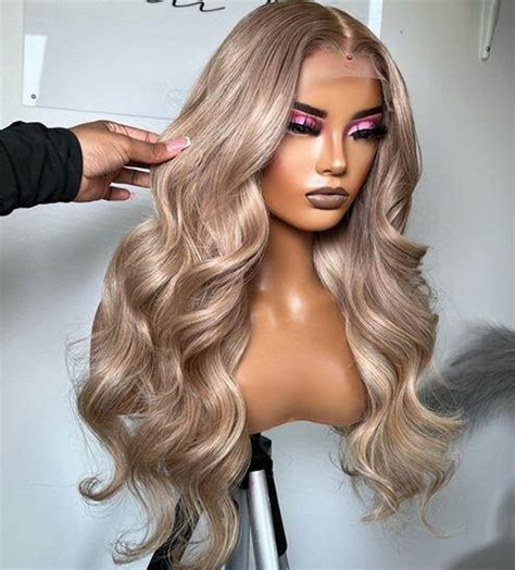 Rina 200 Density Milk Tea Ash Blonde Lace Front Wig Human