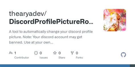 GitHub Thearyadev DiscordProfilePictureRotator A Tool To Automatically Change Your Discord