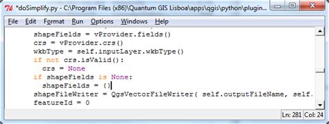 Qgis Python Error On Os X While Trying To Simplify Shapefile Geometries