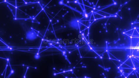 Abstract Blue Energy Lines Plexus Triangles Magical Bright Glowing Futuristic Stock Video