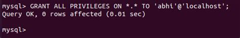 how to add a new mysql user with grant permissions