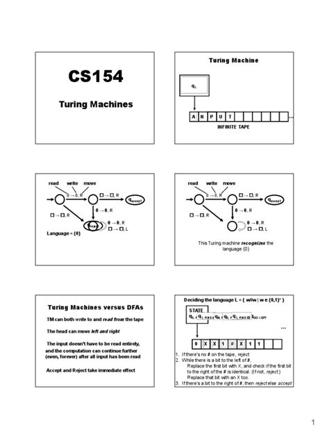 Turing Machines 1 Pdf Theory Of Computation Theoretical Computer Science