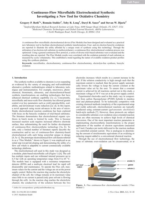 pdf continuous flow microfluidic electrochemical synthesis