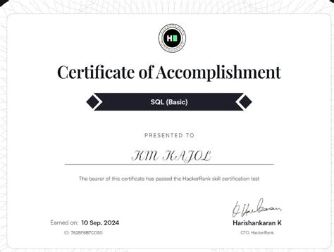 Km Kajol Soni On Linkedin Sql Dataskills Continuouslearning Problemsolving Hackerrank