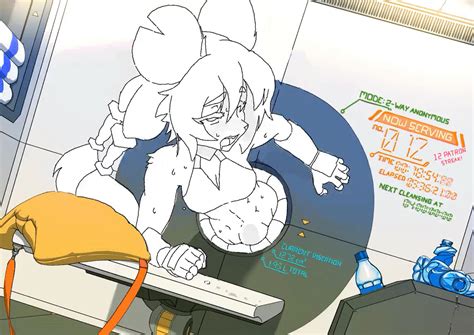 Rule 34 Ahe Gao Ambiguous Gender Animated Anthro Blue Hair Blush Bra Clothing Colored Female