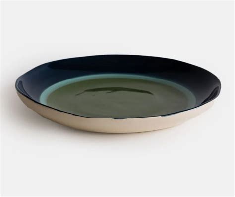 Caroline Gardner Caroline Gardner Tundra Blue Green Ceramic Plate