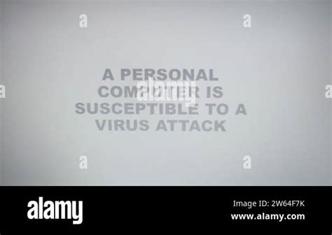 Virus Warning Digital Error Message Flashing On Screen Video Signal