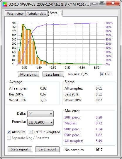 patchtool compare window statistics tab