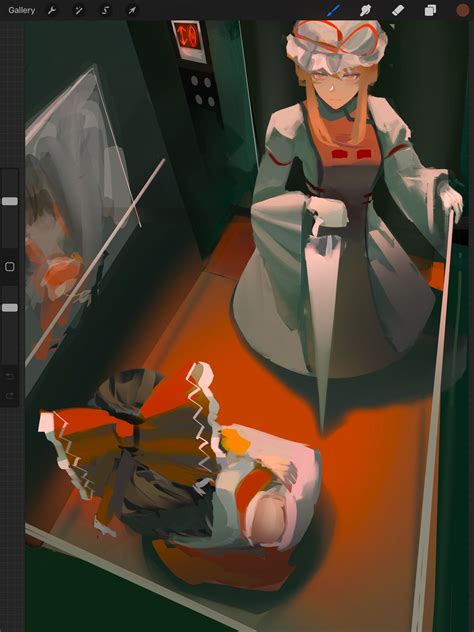 Yuhel Hakurei Reimu Yakumo Yukari Touhou Highres 2girls Art Program In Frame Black Hair