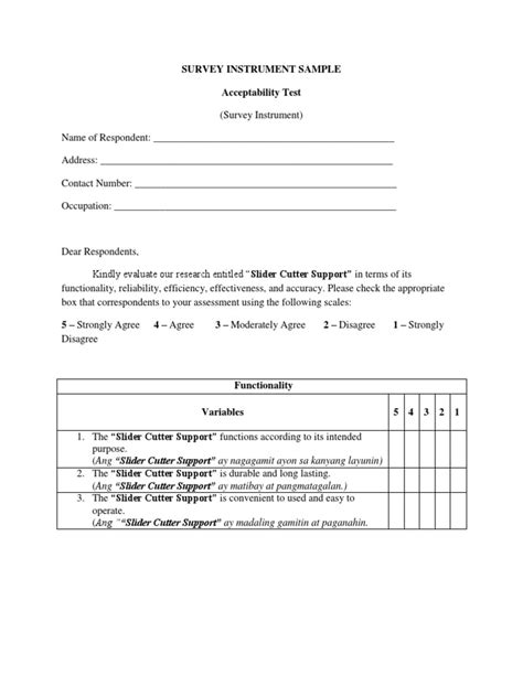 Survey Instrument Sample Acceptability Test Pdf Evaluation Methods Computing And