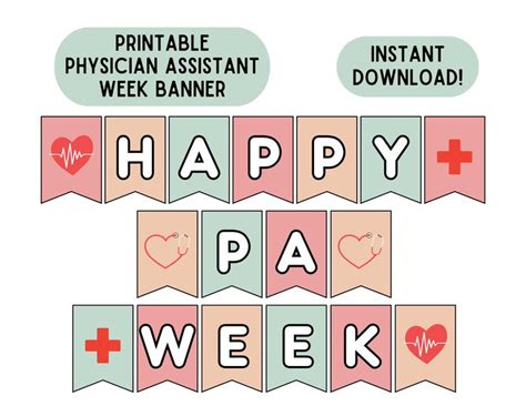 Pa Week Banner Physician Assistant Week Sign Printable Physician