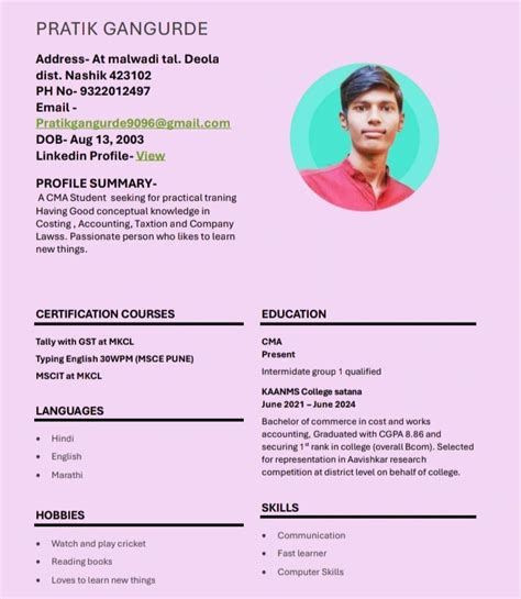 Pratik Gangurde On Linkedin Hello Connections Hope Youre Doing Well Im Seeking For An Cma…