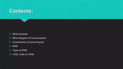 Microcomputer And Ram Model Ppt
