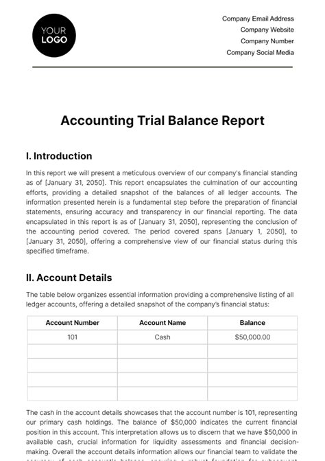 Free Trial Balance Templates To Edit Online