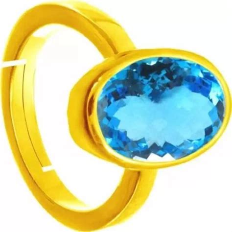 Buy Chopra Gems And Jewellery Gold Plated Brass Blue Topaz Panch Dhatu Ring Unisex Free Size
