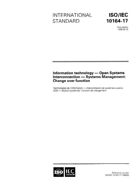ISO IEC Information Technology Open Systems Interconnection Systems Management