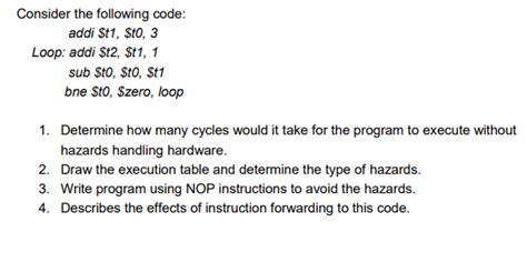 Consider The Following Code Addi St1 Sto 3 Loop