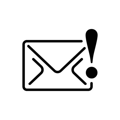 Email Icon With Warning Exclamation Mark Notification In Line Style