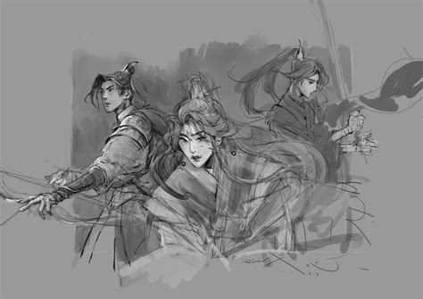 Xie Lian Mu Qing And Feng Xin Tianguan Cifu Drawn By Mooncakebun