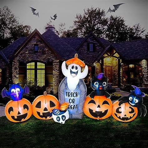 Halloween Decorations Outdoors 8ft Long Inflatable Pumpkin