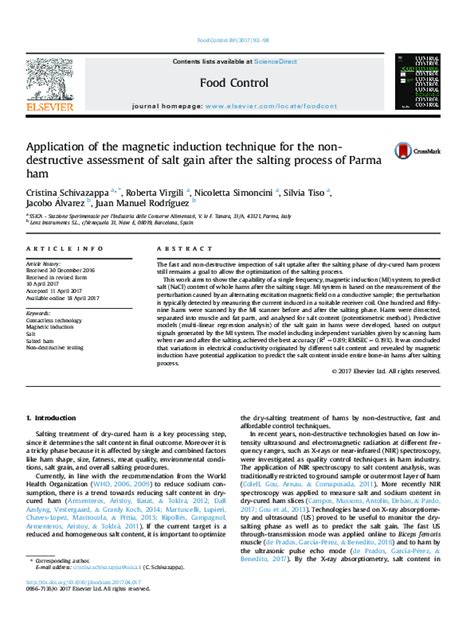 Pdf Application Of The Magnetic Induction Technique For The Non