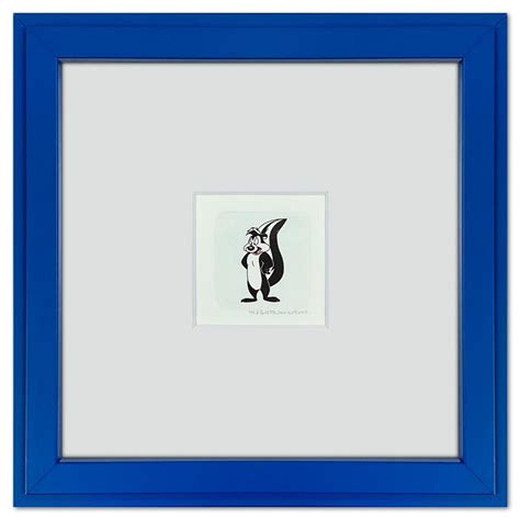 Warner Bros Pepe Le Pew Le 9x9 Custom Framed Etching With Hand