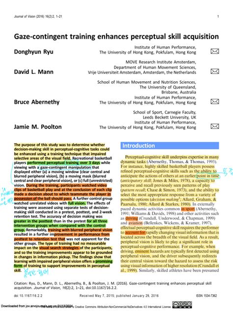 Gaze Contingent Training Enhances Perceptual Skill Acquisition Decision Making Download