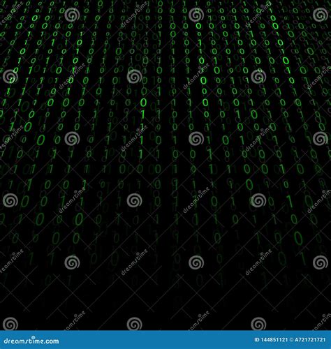 creative illustration of stream of binary code computer matrix