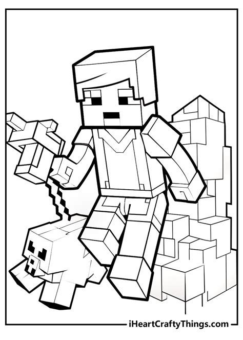 Minecraft Herobrine Coloring Pages Printable For Creative Fun