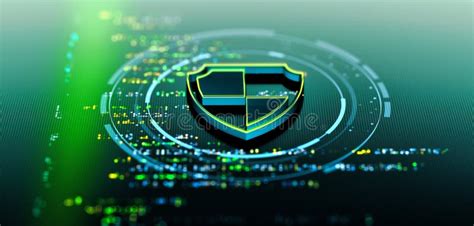 Cyber Security And Data Protection Shield Icon Stock Image Image Of Safeguard Privacy 374549969