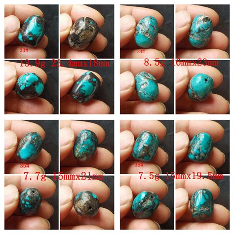 Natural Hubei Turquoise Gemstone Beads Round Barrel Pendants Etsy