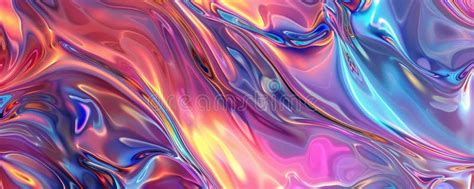 Abstract Iridescent Background Design 3d Render With A Dynamic Swirling Pattern The