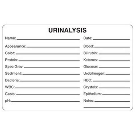 Urinalysis Listing Options 4 X 2 58 White Label Roll Of 240