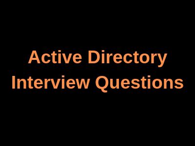 Top Active Directory Interview Questions And Answers Nhlink Net