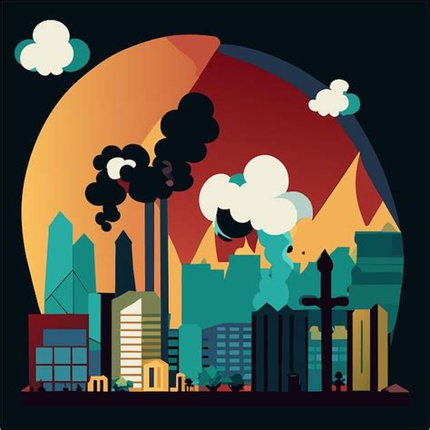 Premium Vector A World In Pain Pollution Conceptual Art