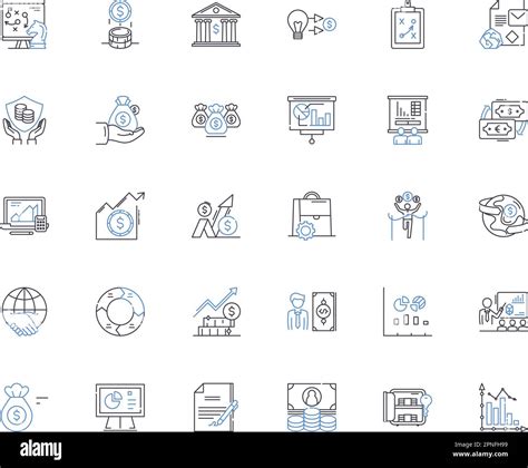 Corporate Environment Line Icons Collection Hierarchy Protocol Bureaucracy Efficiency