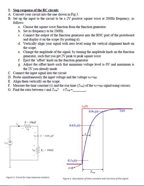 Solved Step Response Of The RC Circuit A Convert Your Chegg Com