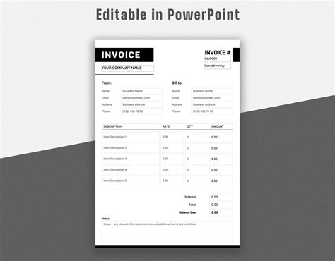 Powerpoint Invoice Template Etsy