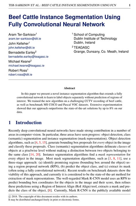 pdf beef cattle instance segmentation using fully convolutional