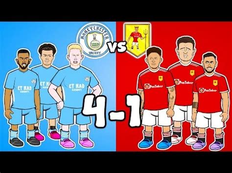 🔵man City Tear United Apart Again🔴 4 1 Parody Goals Highlights De