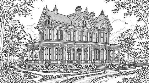 Mansión Victoriana Para Colorear Pdf Gratis Pdf Gratis Colorazen