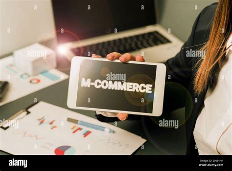 Sign Displaying M Commerce Business Approach Commercial Transactions