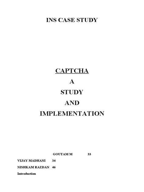Captcha A Study And Implementation Download Free Pdf Cyberspace