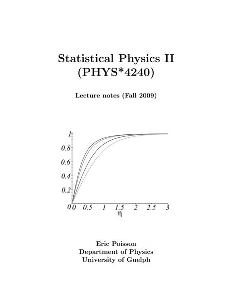 Statistical Physics II PHYS 4240 Department Of Physics