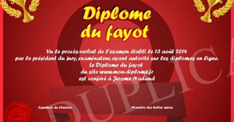 Diplome Du Fayot