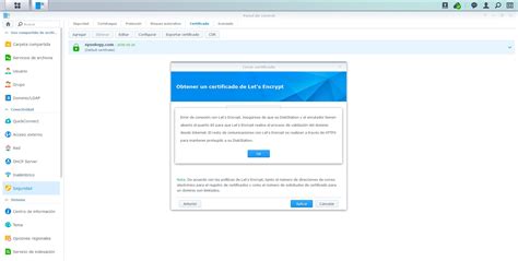 secure your synology with ssl certificate from let s encrypt