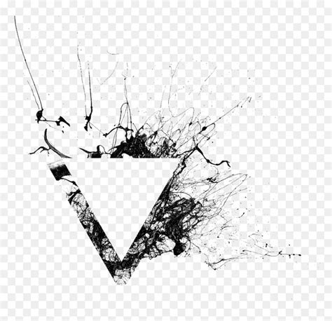 Triangle Paint Splatter Black Splash Hd Png