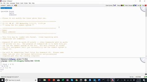 2 Getting Acquainted With Drracket Cs201 Yale Youtube