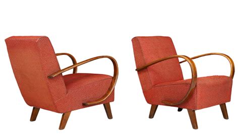 Jindrich Halabala Pair 1940s Jindřich Halabala Bentwood Armchairs